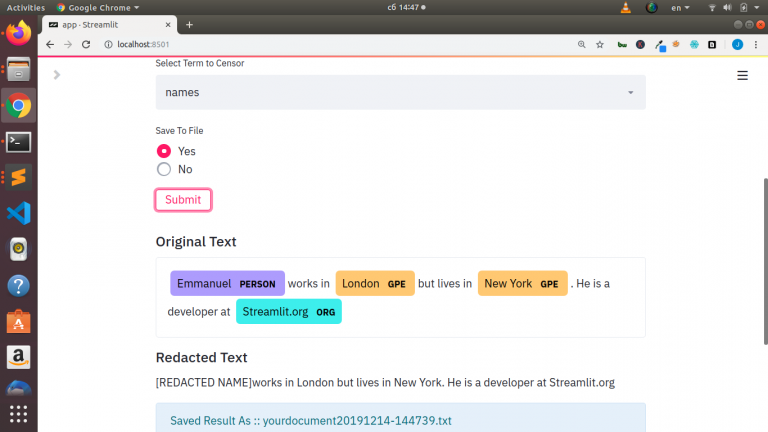 Building A Document Redactor NLP App with Streamlit,Spacy and Python – JCharisTech