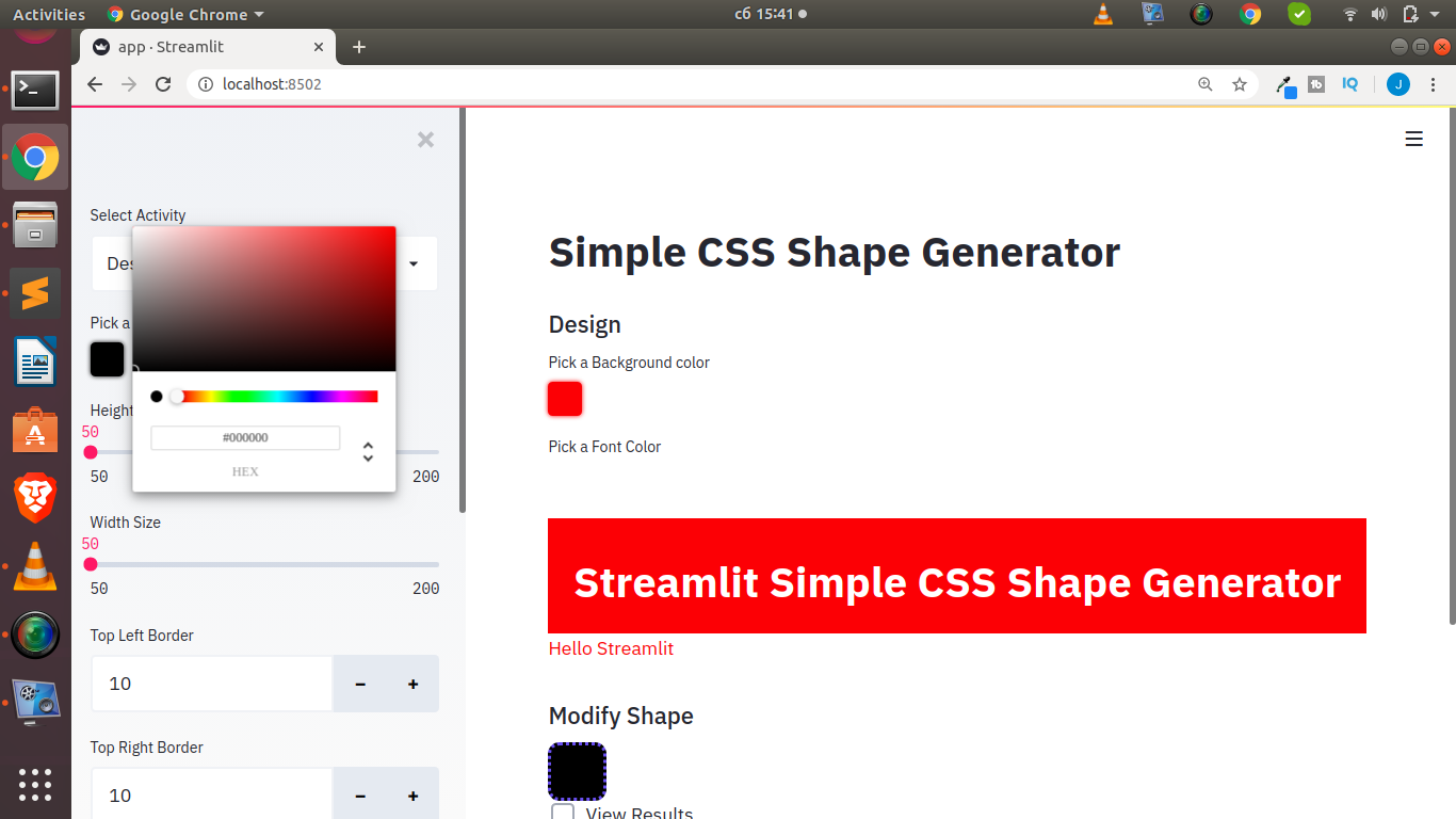 Simple CSS Shape Generator App with Streamlit – Color Picker – JCharisTech