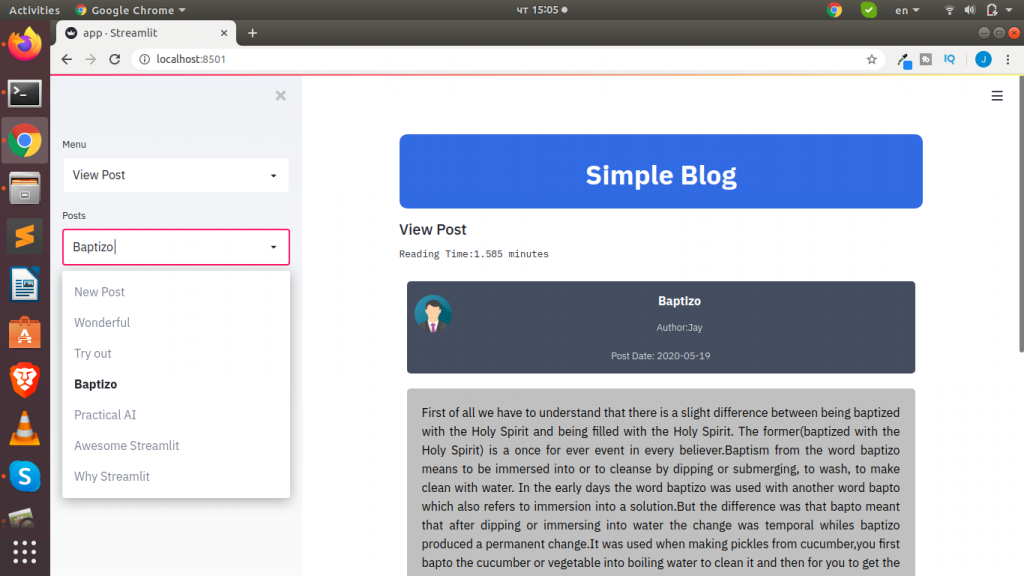 Build a Simple CRUD Blog with Streamlit and Python – JCharisTech