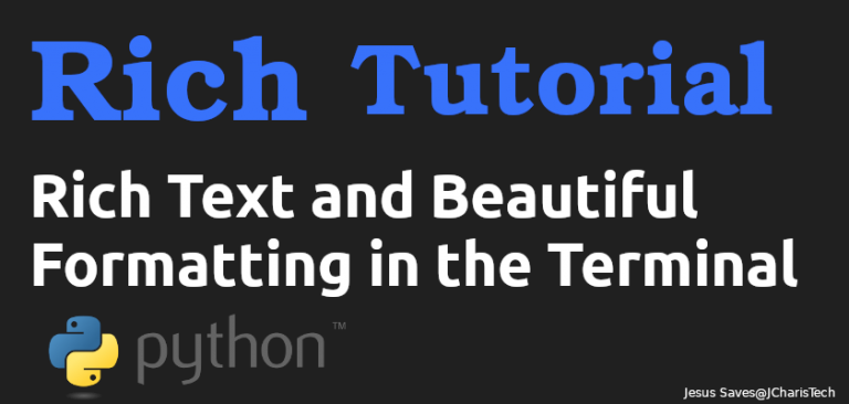 Rich Text And Beautiful Formatting In The Terminal With Rich Python Jcharistech 4652
