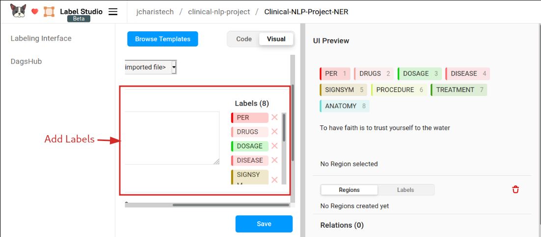 Text Annotation Using Label Studio On DagsHub – JCharisTech