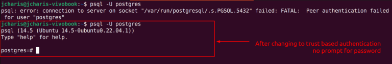 Logging into PostgreSQL without password prompt – JCharisTech